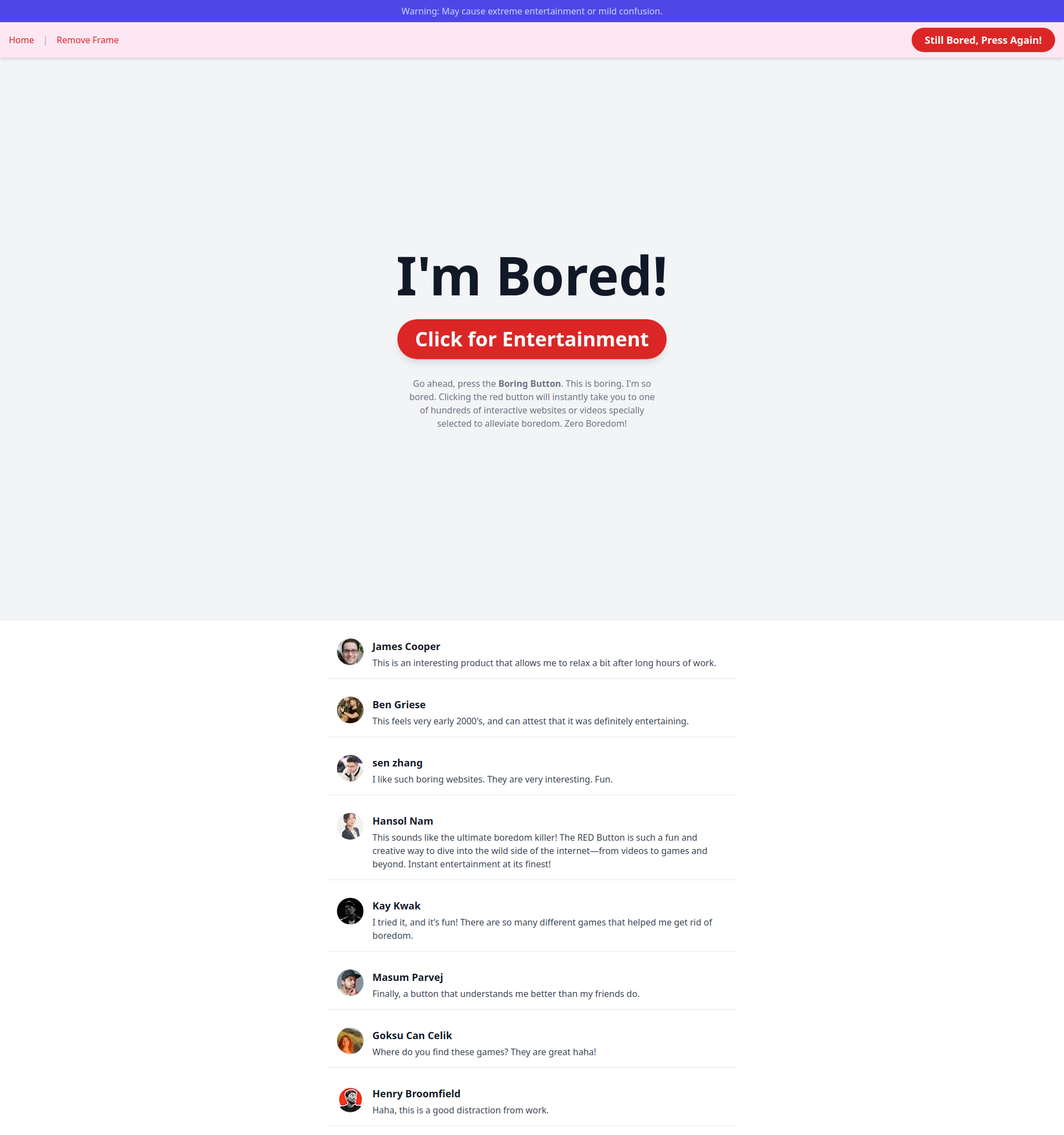 Bored Button: Click for Random Internet Fun